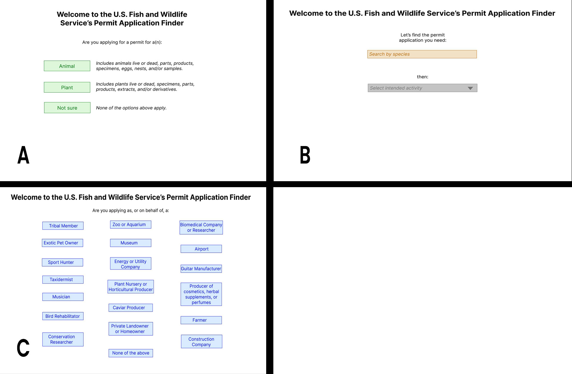 ePermits Permit Application Wizard Prototypes | FWS.gov