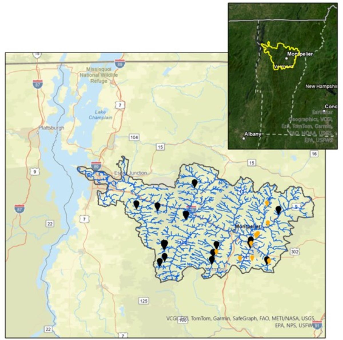 Winooski River basin map | FWS.gov