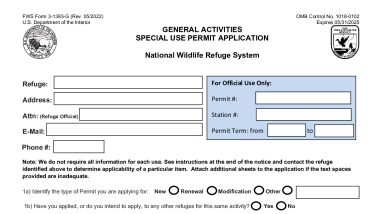 General Activities Special Use Permit Application | FWS.gov