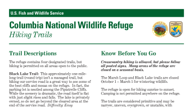 Columbia National Wildlife Refuge Hiking Map | FWS.gov