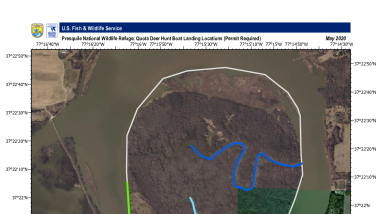 Presquile NWR Hunt Map - approved boat landings | FWS.gov