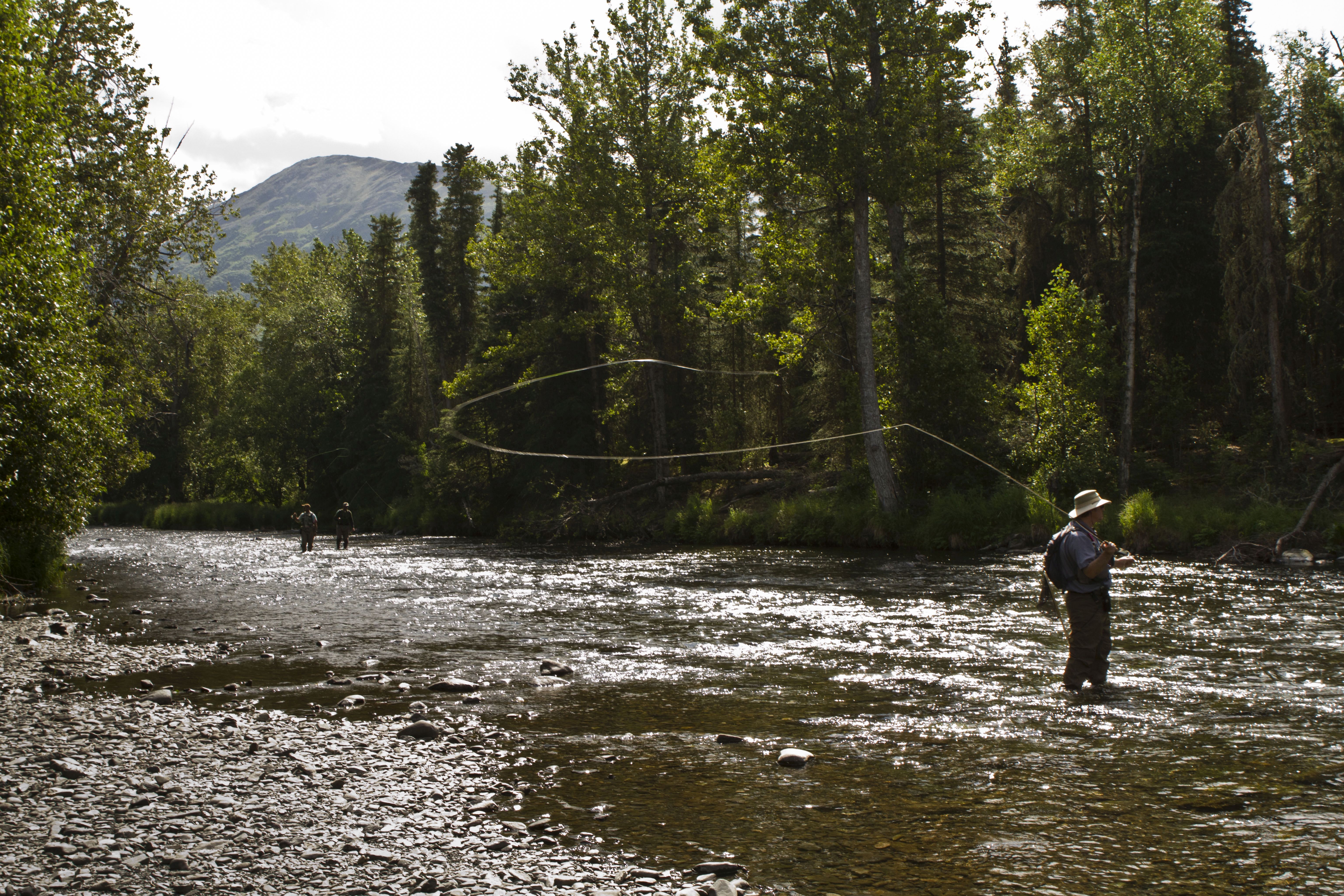 Fly fishing on the Russian River at Kenai National Wildlife Refuge in ...