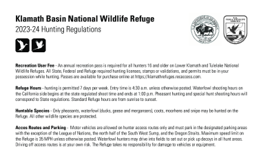 Klamath Basin National Wildlife Refuge Complex 2023-24 Hunting Regulations | FWS.gov