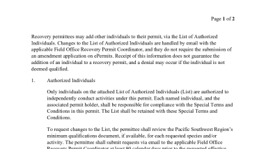 Requesting Changes to the List of Authorized Individuals | FWS.gov