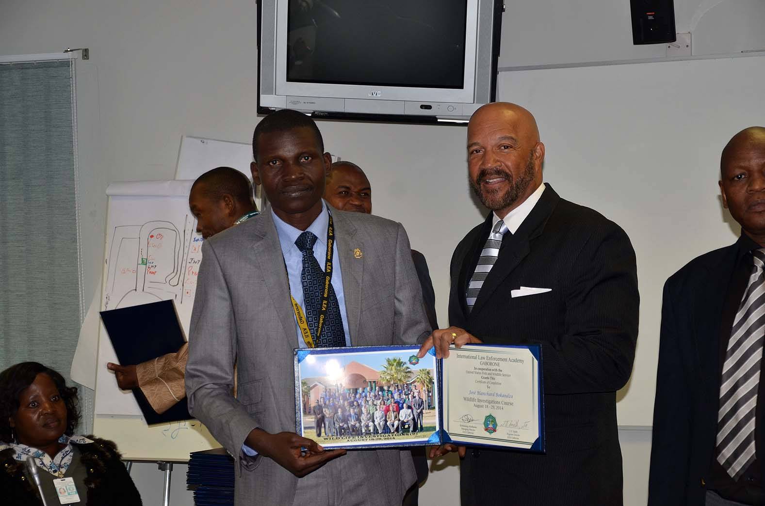 2014-08-29 Botswana ILEA Graduation(58); Blanchard (Congo) & J.O. (1 ...