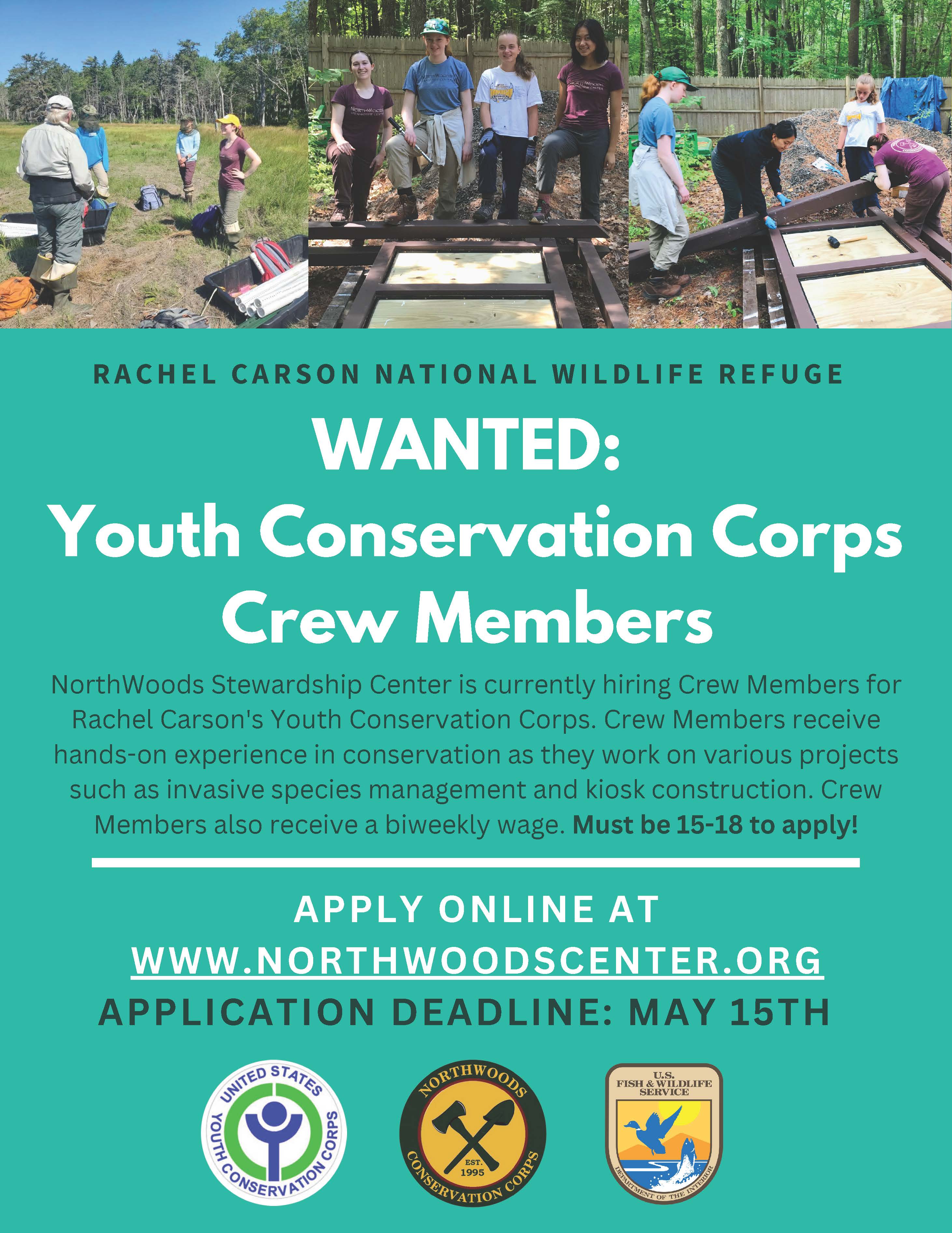 508 Compliant Rachel Carson NWR YCC CREW MEMBER Flyer.jpg | FWS.gov