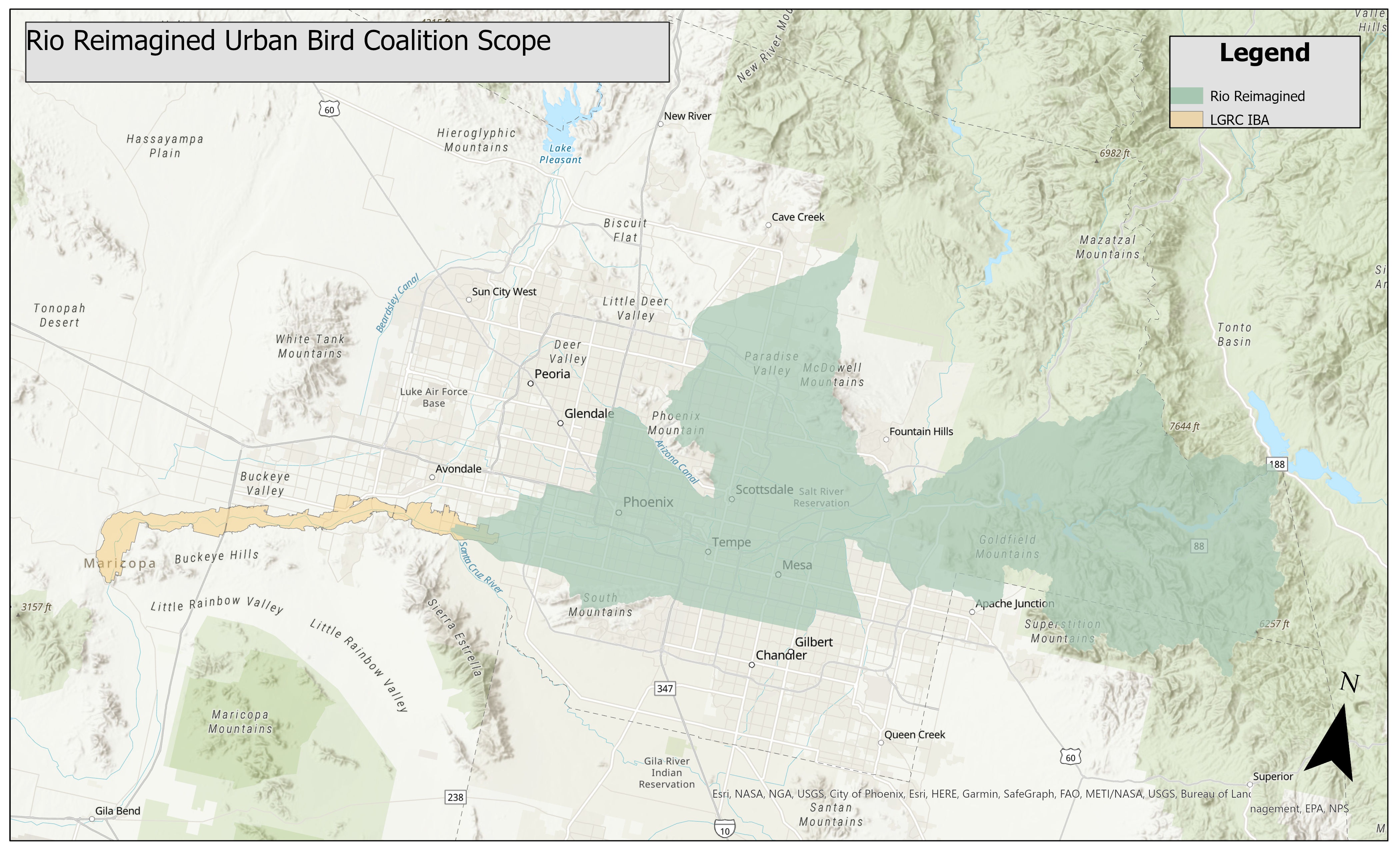 Geographic scope of the Rio Reimagined Urban Bird Coalition. | FWS.gov