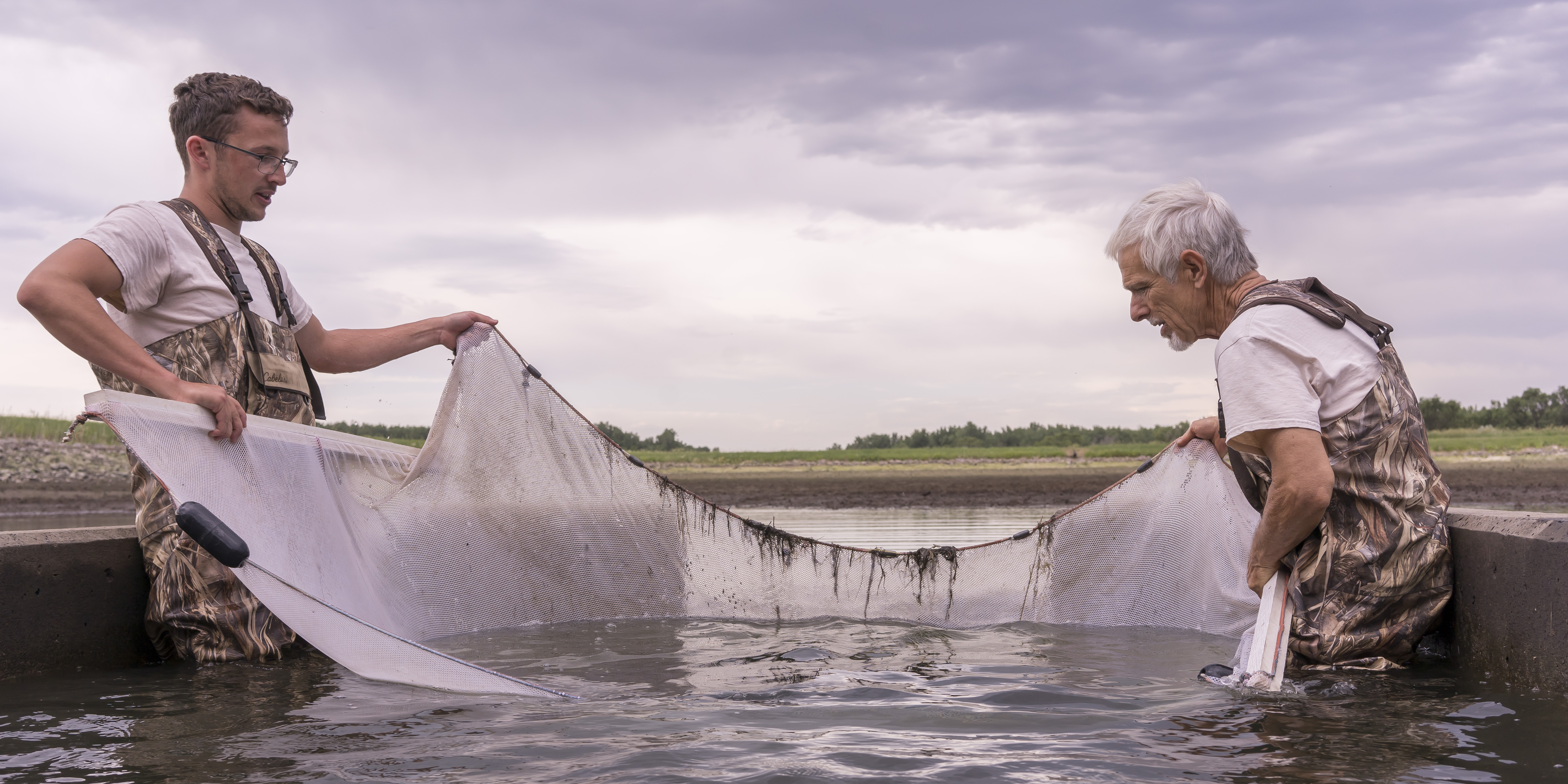 Harvesting a hatchery pond | FWS.gov