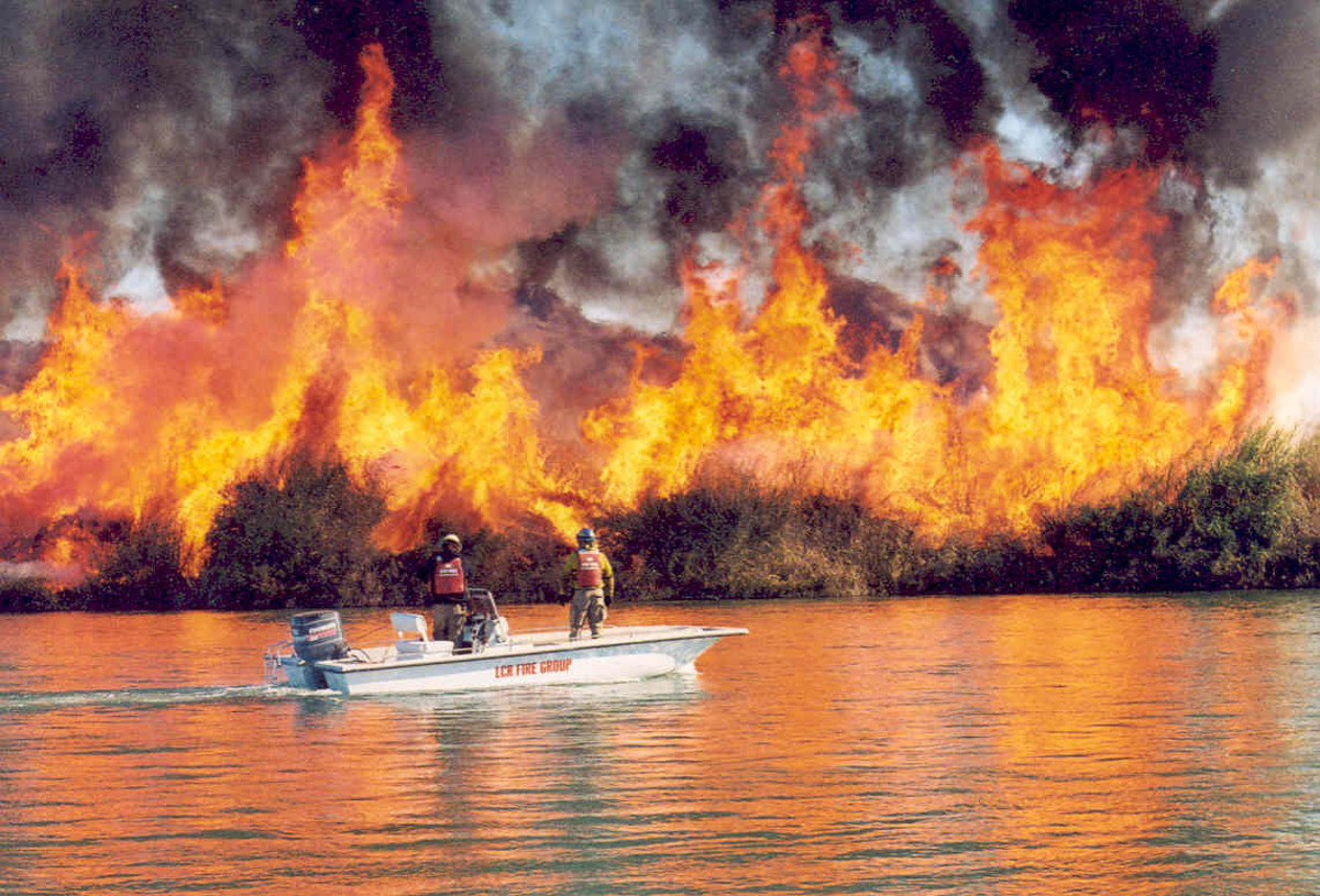 Prescribed fire ignited by boat | FWS.gov