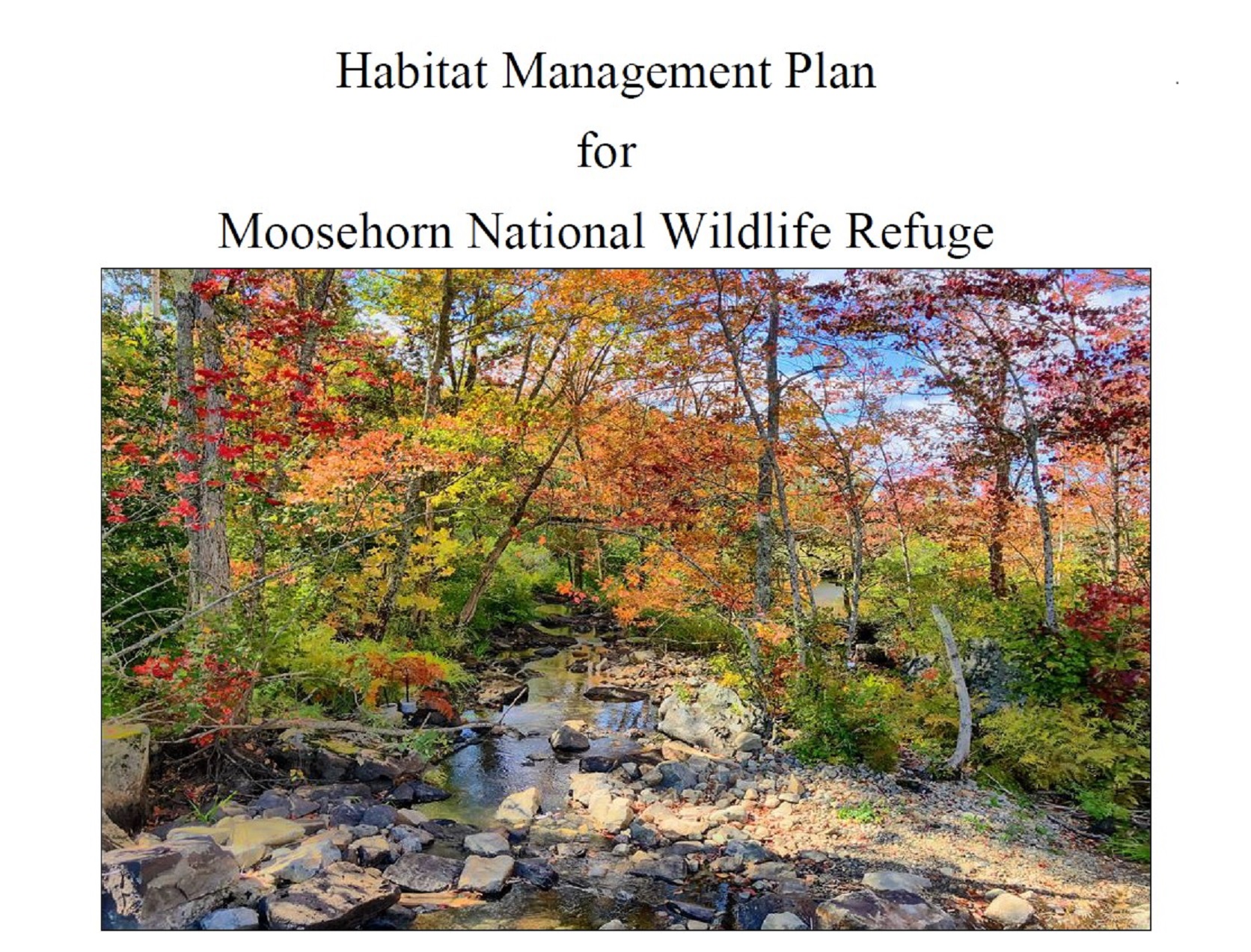 Cover of the Draft Habitat Management Plan for Moosehorn | FWS.gov