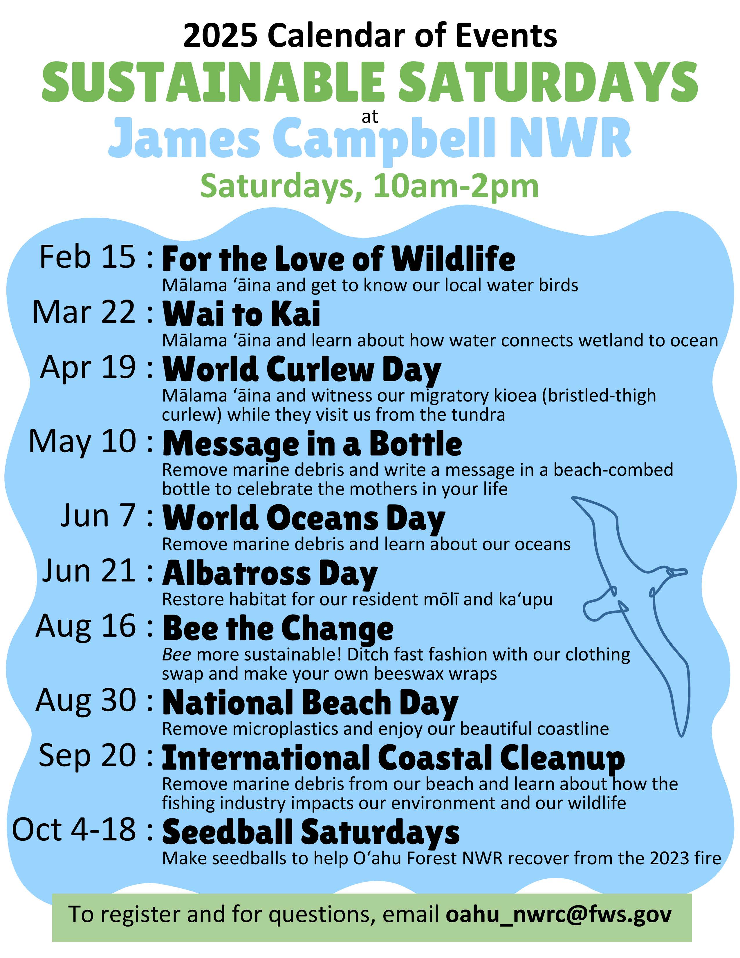 James Campbell NWR Sustainable Saturdays 2025 Calendar | FWS.gov