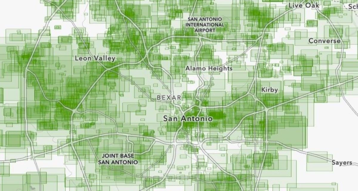 Map of NWI map prints near San Antonio, Texas. | FWS.gov