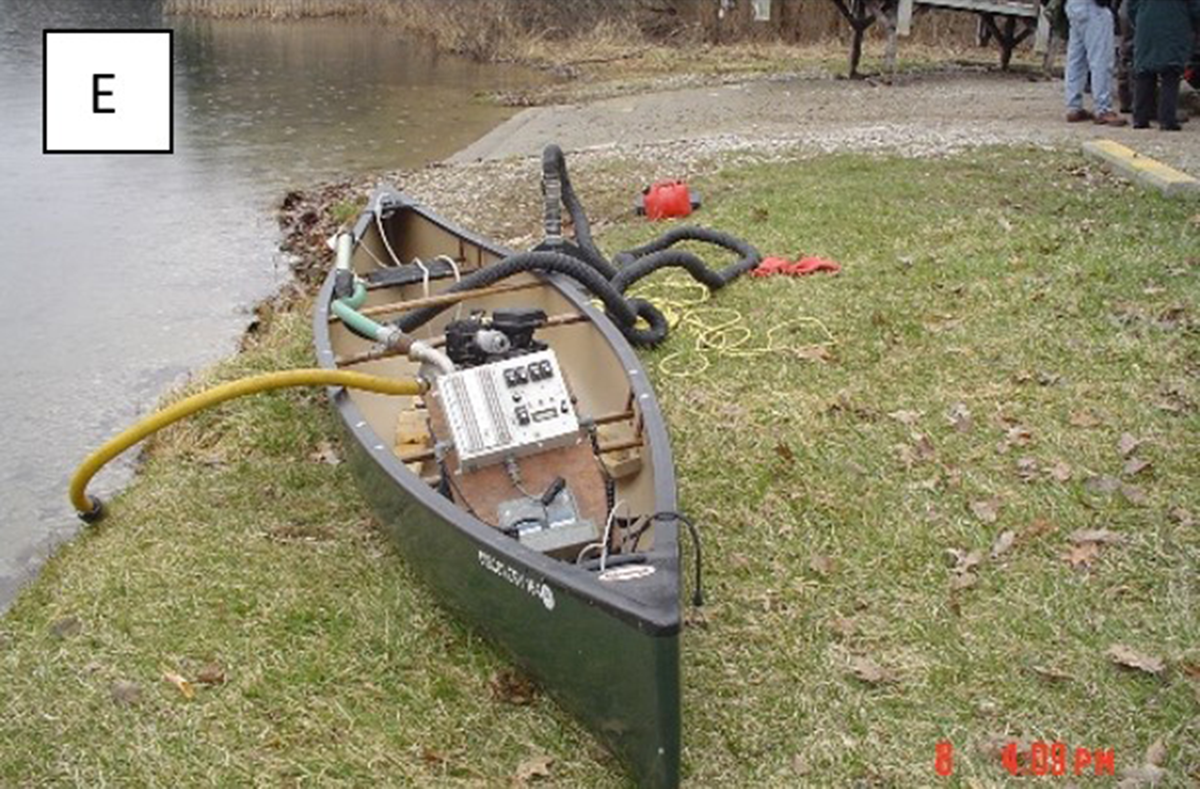 Deep-water larval lamprey canoe system powered by a backpack ...