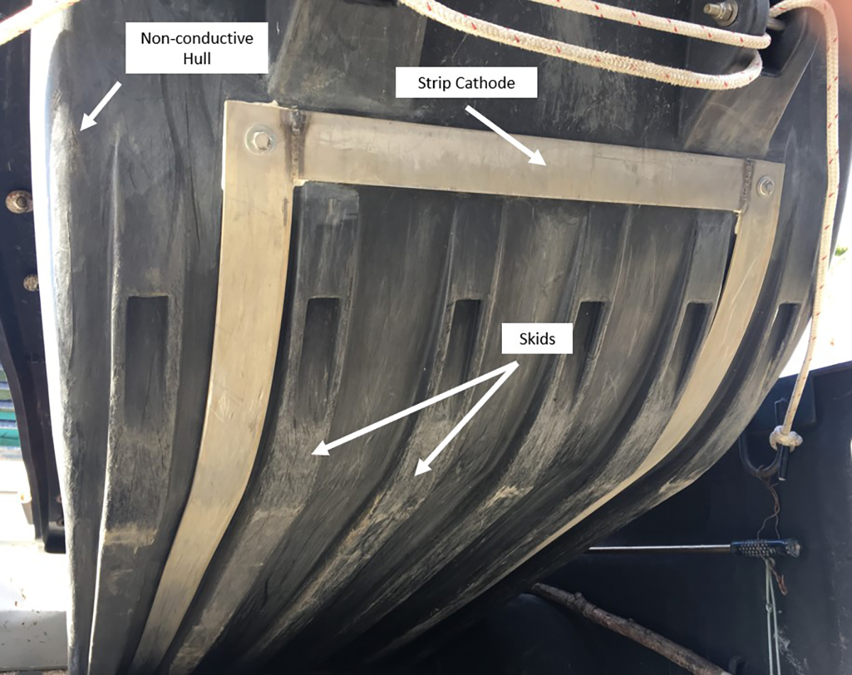 Barge with skid strip cathode in rectangular shape | FWS.gov