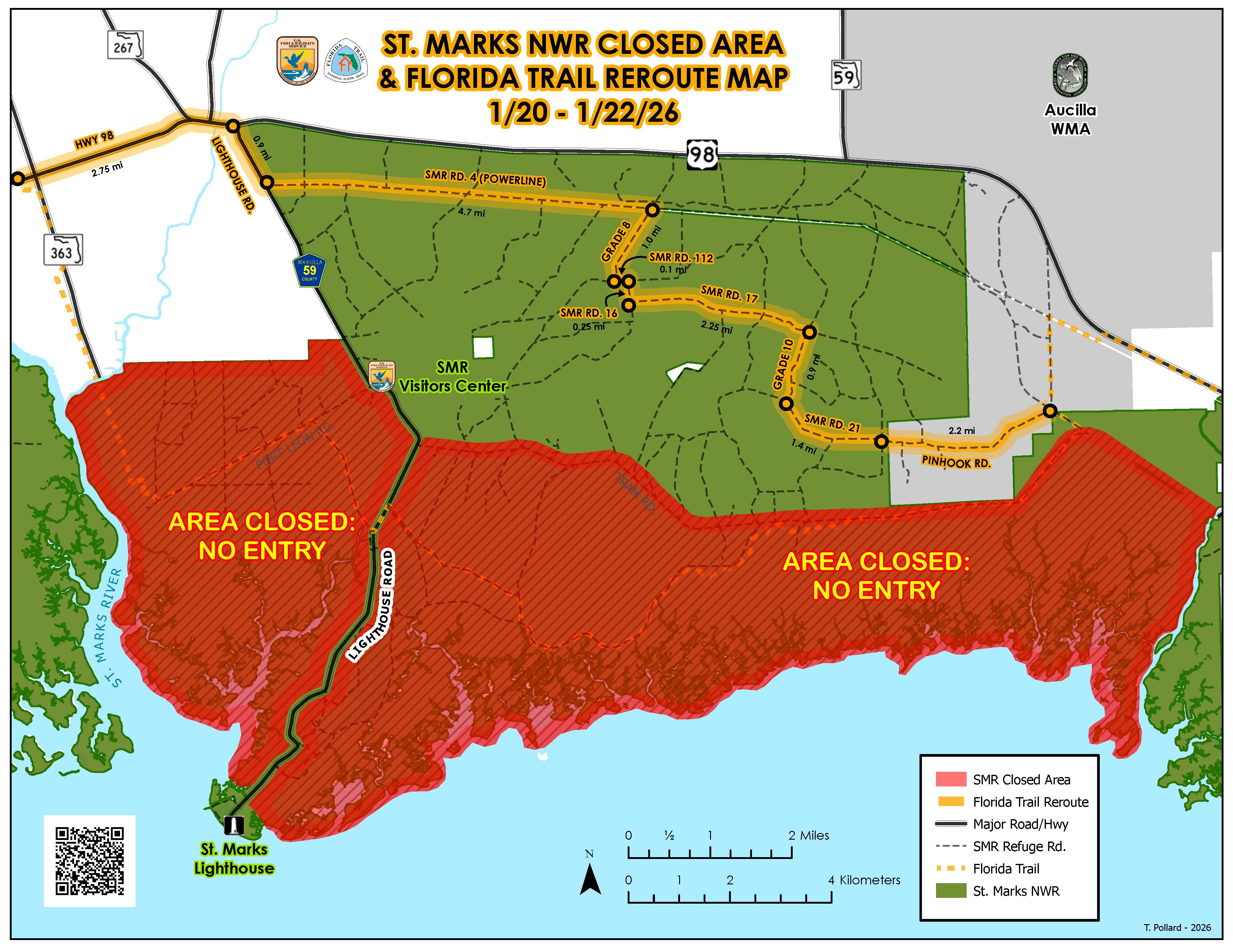 Closure area and Florida Trail Re-routing | FWS.gov