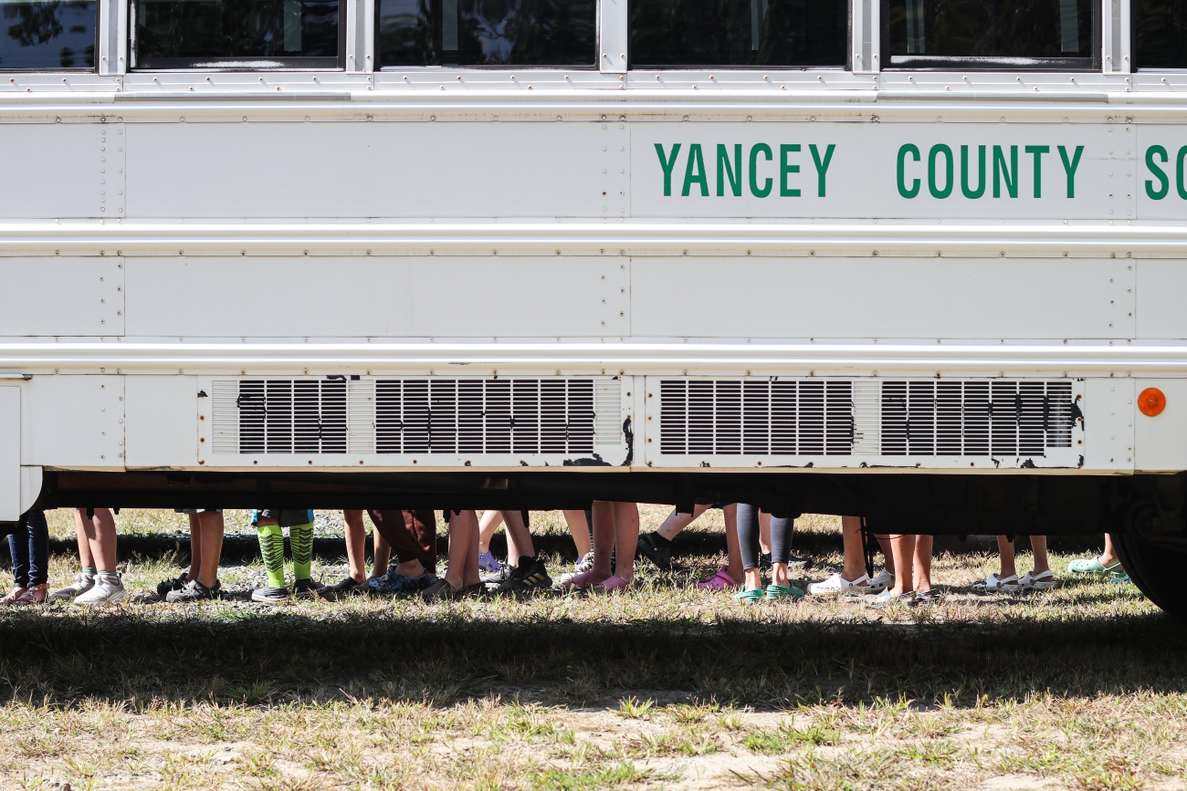 Students waiting to get on the bus | FWS.gov