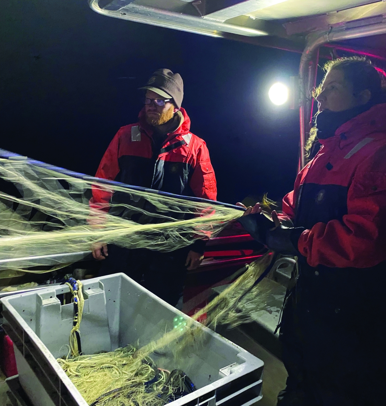 Fall spawning survey netting | FWS.gov