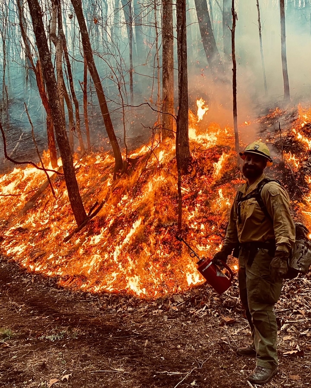 A Wildland Fire Apprentice during prescribed fire operations | FWS.gov