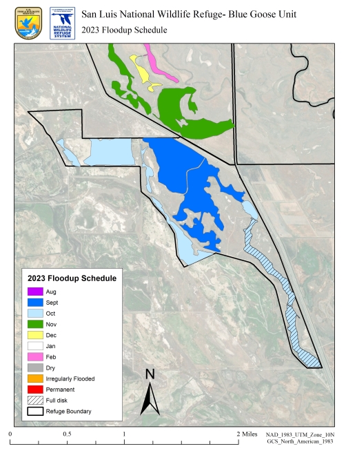 Flood up map for Blue Goose Unit of San Luis Refuge 2023 | FWS.gov