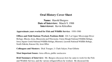 Harold Burgess oral history transcript | FWS.gov