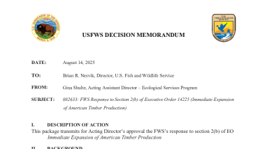 U.S. Fish and Wildlife Service Response to Section 2(b) of Executive ...