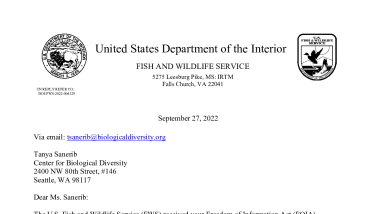 DOI-FWS-2022-004329 Final Response Letter | FWS.gov