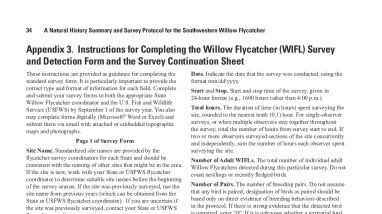 Instructions for Completing the Southwestern Willow Flycatcher Survey ...